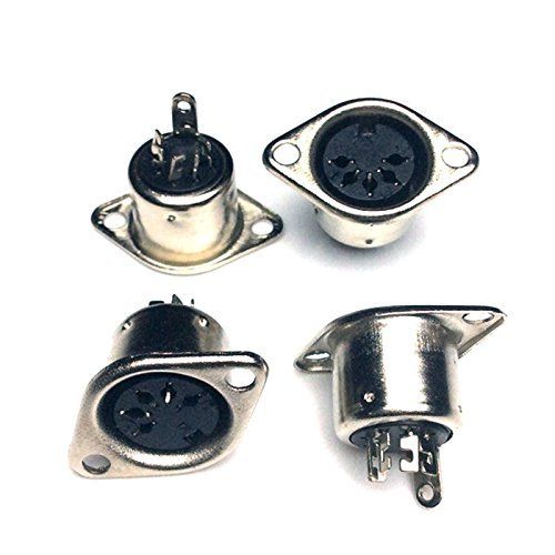 CESS DIN Female 5-Pin Jack Socket Connector - 4 Pack MIDI DIN Panel ...