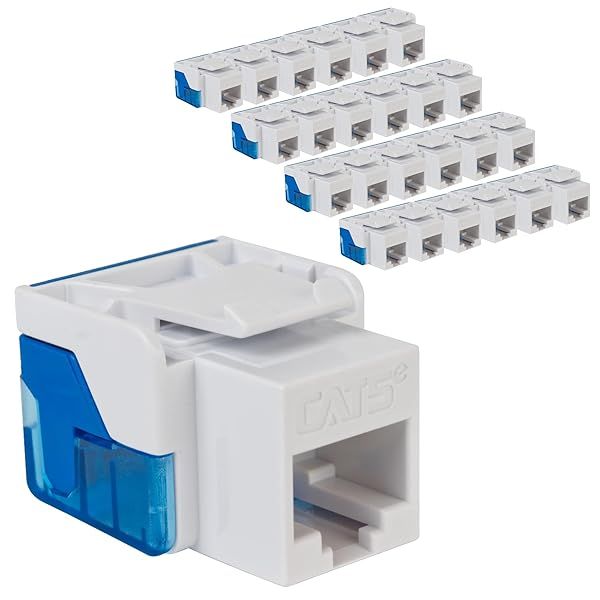 ICC CAT5e Keystone Jack 25-Pack - UL Listed RJ45 Ethernet Connector for ...